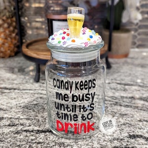Funny Alcohol Gift for 21st Birthday, Custom Office Candy Jar, Beer ...