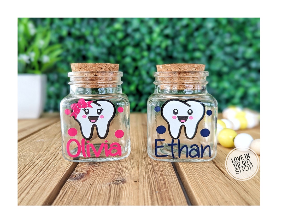 Tooth Fairy Jar, Personalized Tooth Jar, Baby Tooth Storage, Baby ...