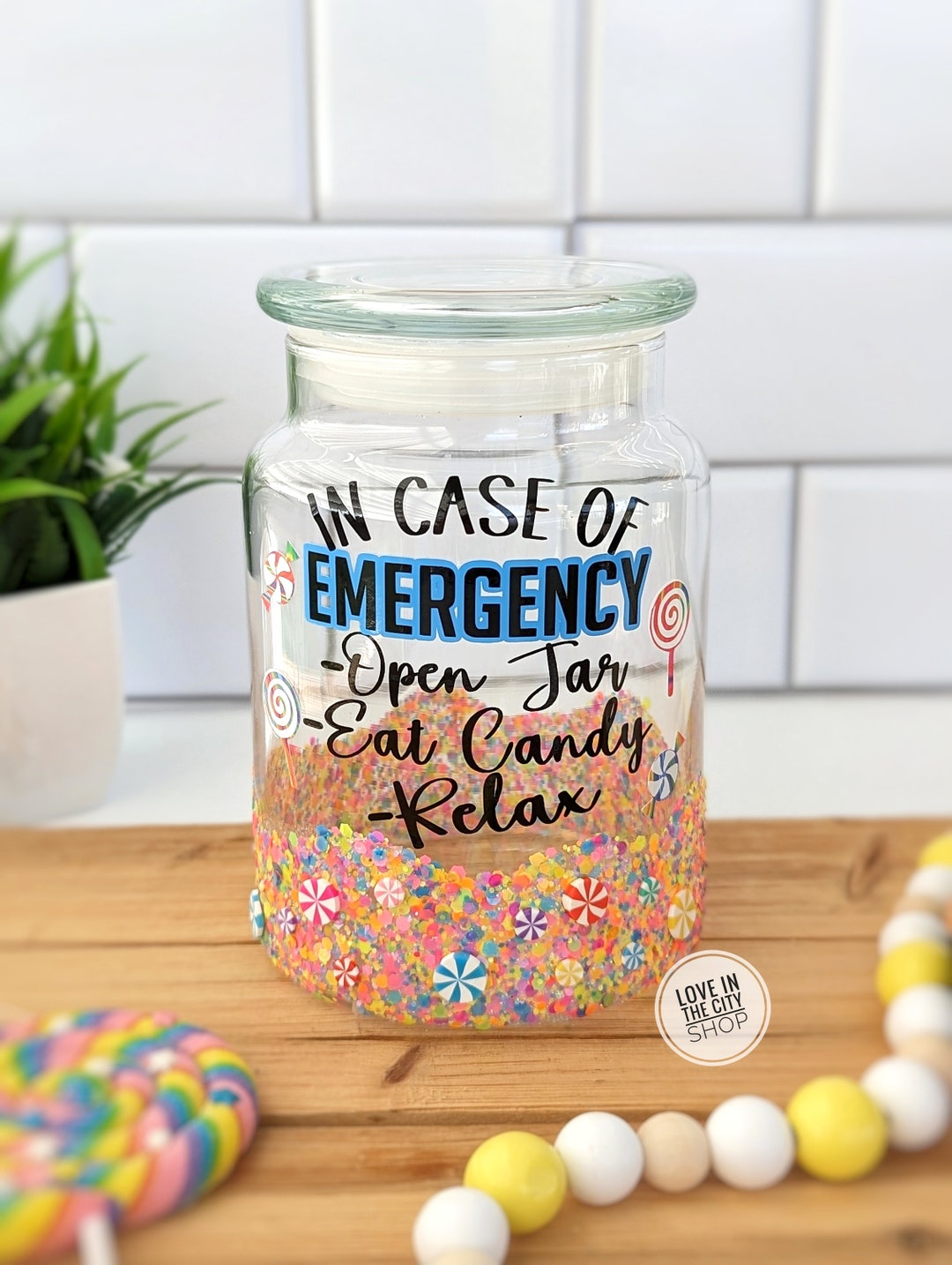 Funny Office Personalized Candy Jar With Lid, Custom Candy Container ...