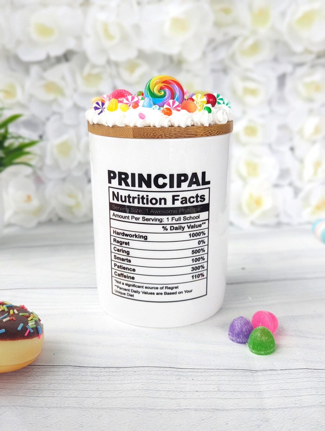 Custom Principal Candy Jar for Office With Faux Food Decor, Freeze ...
