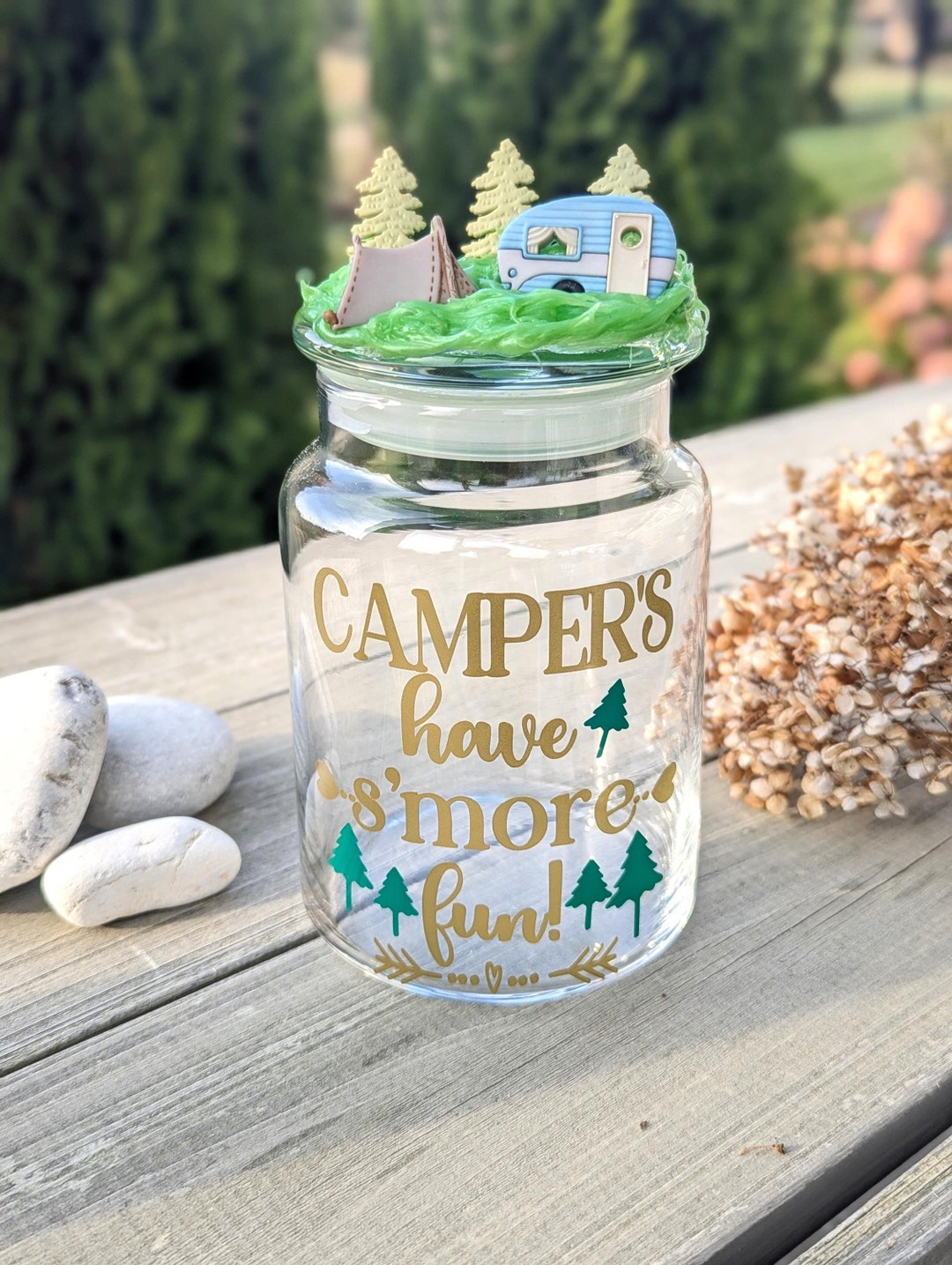 Camping Candy Jar, Camper Candy Jar, Glass Treat Jar, Custom Camper ...