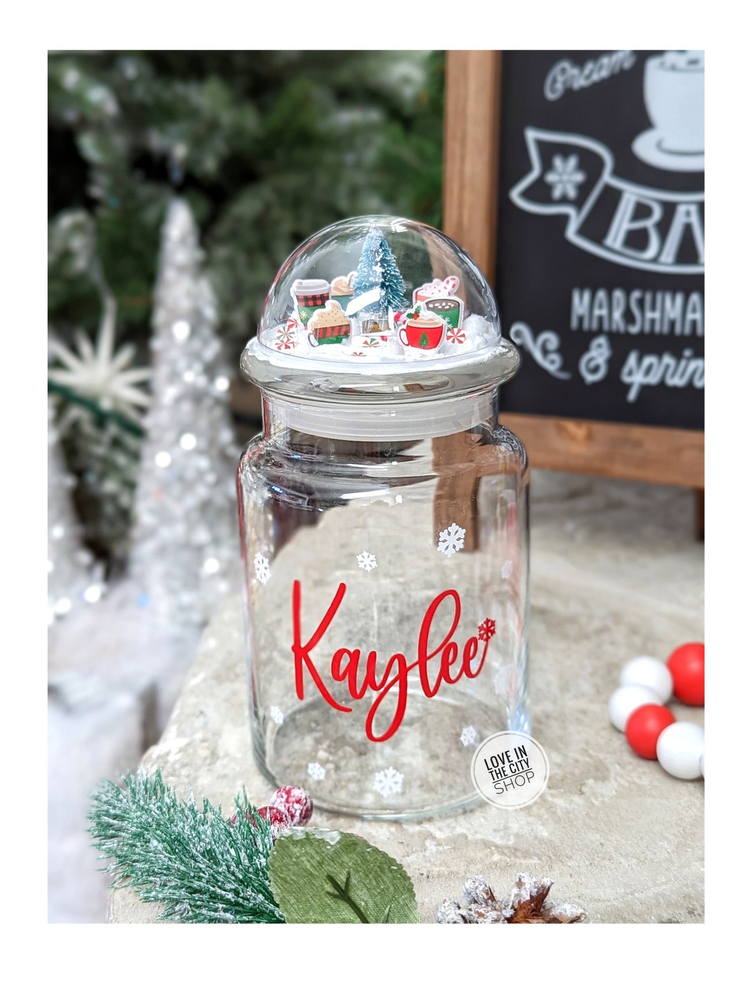 Christmas Candy Jar, Snowman Jar, Holiday Candy Jar, Desk Candy Jar ...