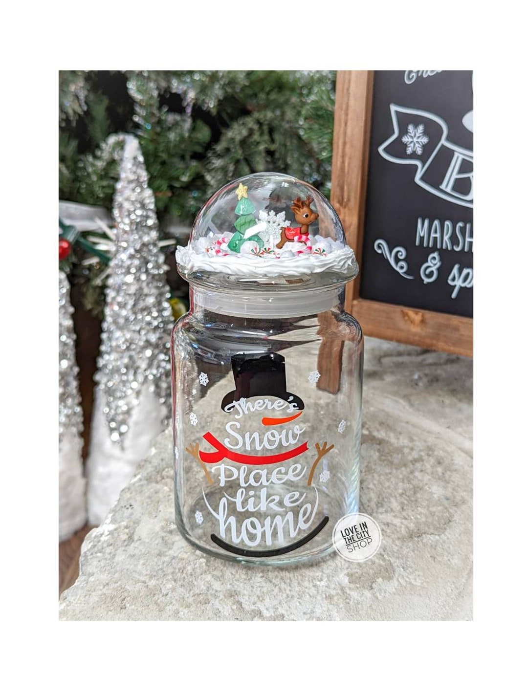 Christmas Candy Jar, Snowman Jar, Holiday Candy Jar, Desk Candy Jar ...