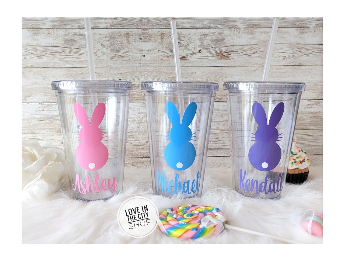 Easter Tumbler, Easter Bunny Tumbler, Bunny Face Cup, Easter Kids Cup ...