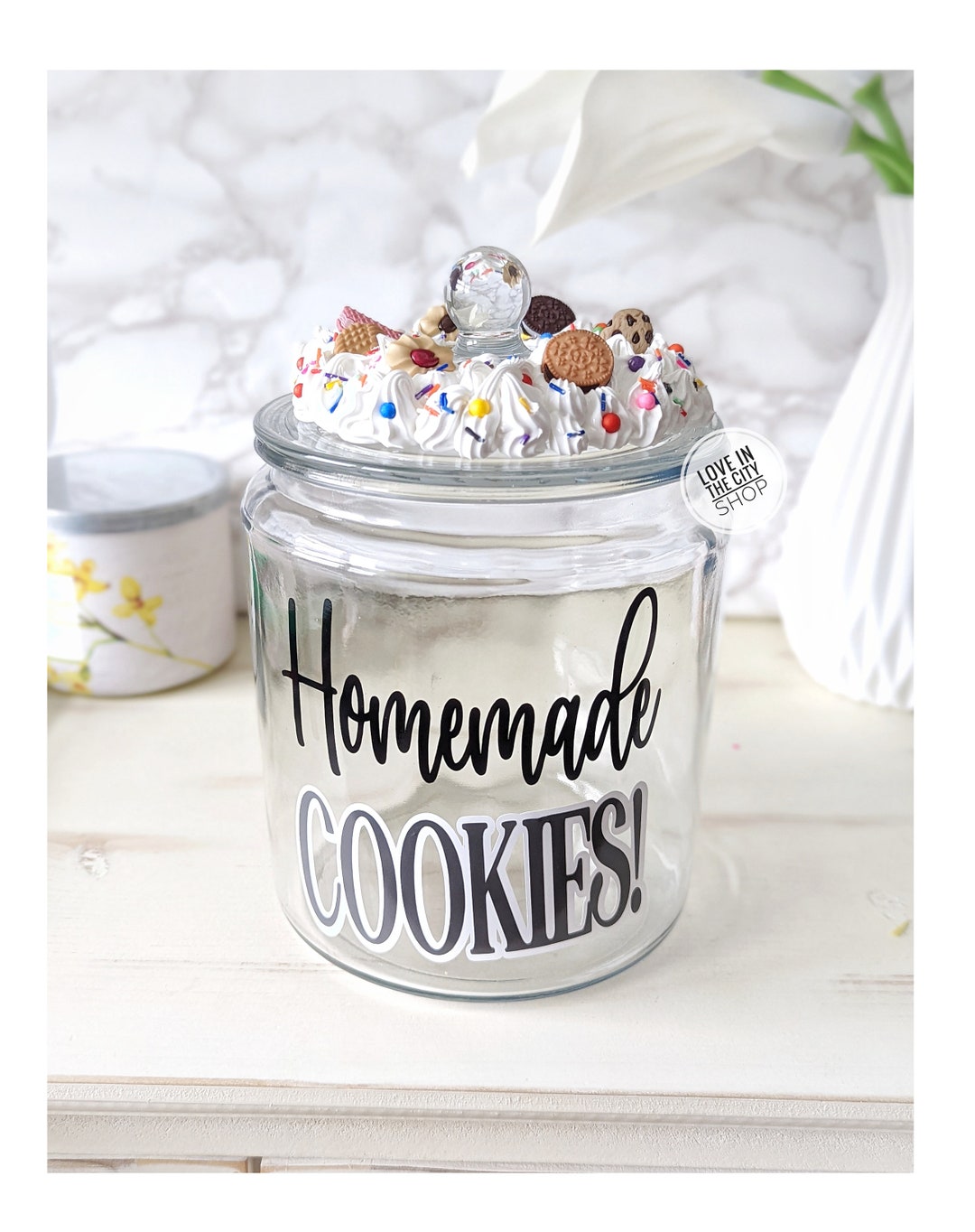 Personalized Glass Half Gallon Cookie Jar With Lid, Custom Mom Cookie ...