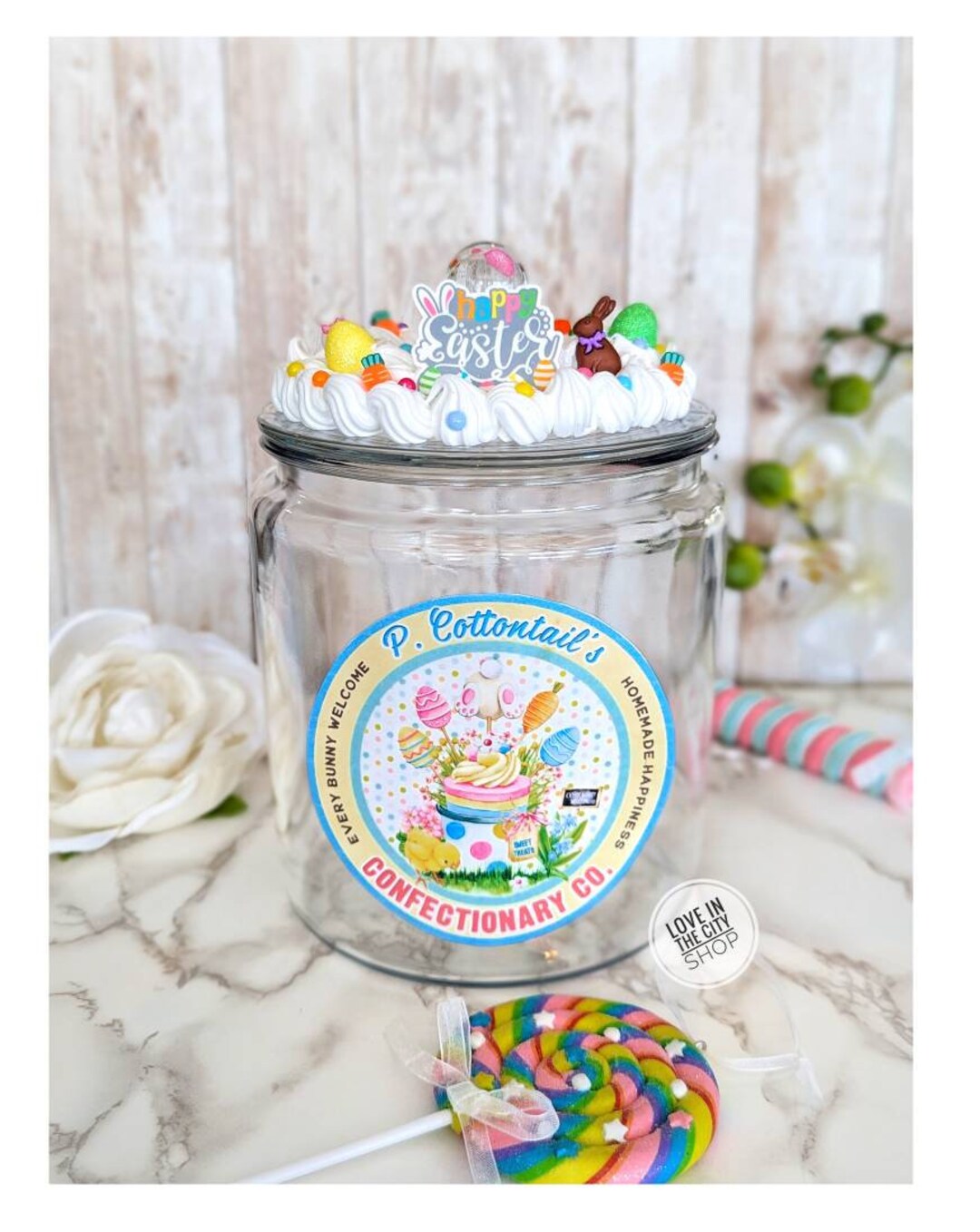 Easter Bunny Cookie Jar, Easter Cookie Jar, Easter Candy Jar, Fake ...