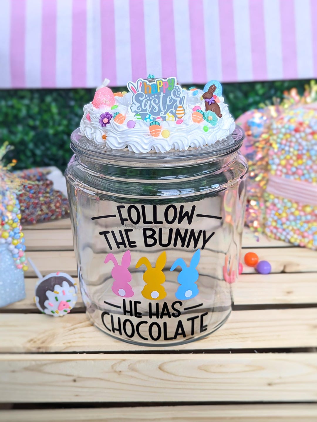 Easter Bunny Cookie Jar, Easter Cookie Jar, Easter Candy Jar, Fake ...