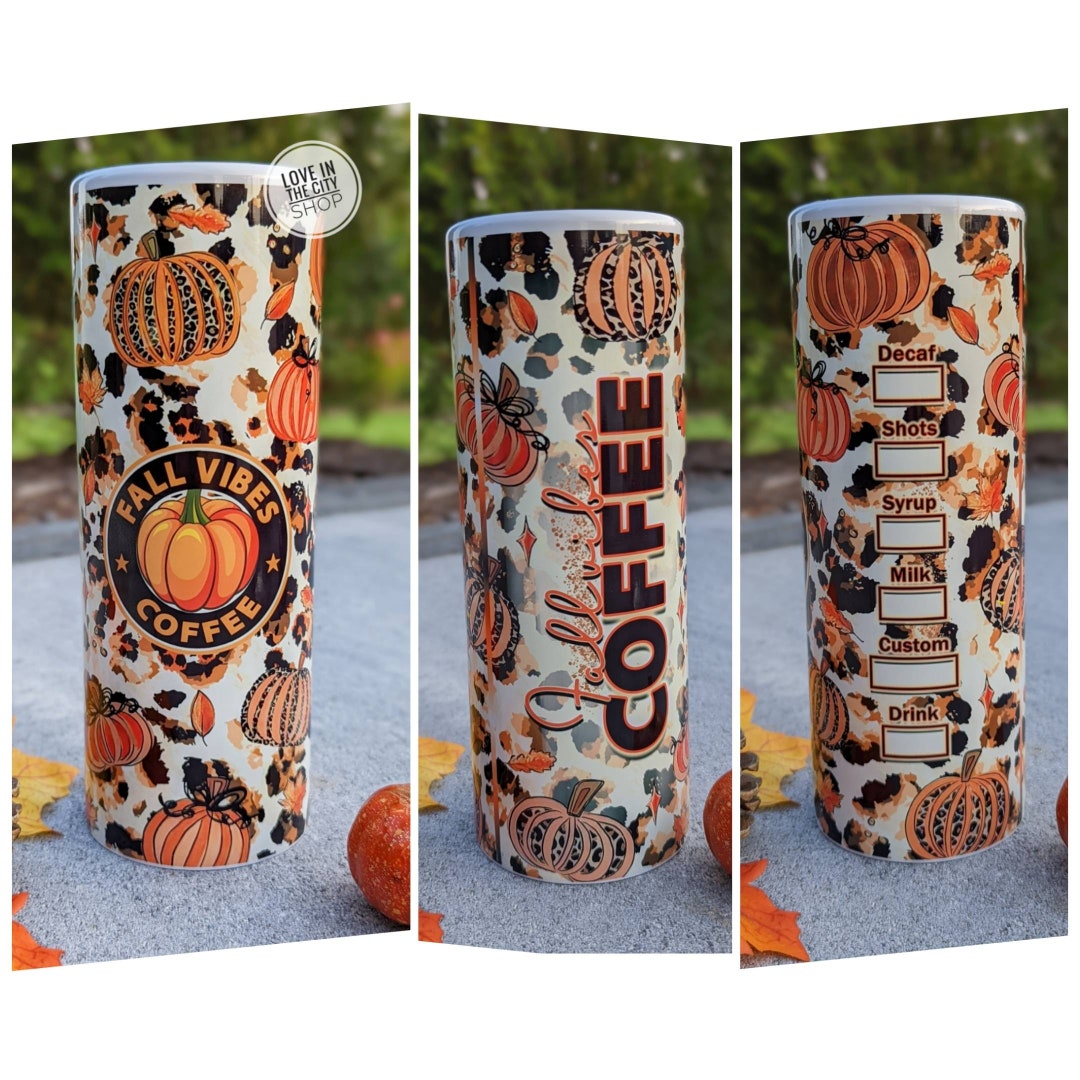 Fall Tumbler, Autumn Tumbler, Fall Mug, Cheetah Tumbler, Halloween ...