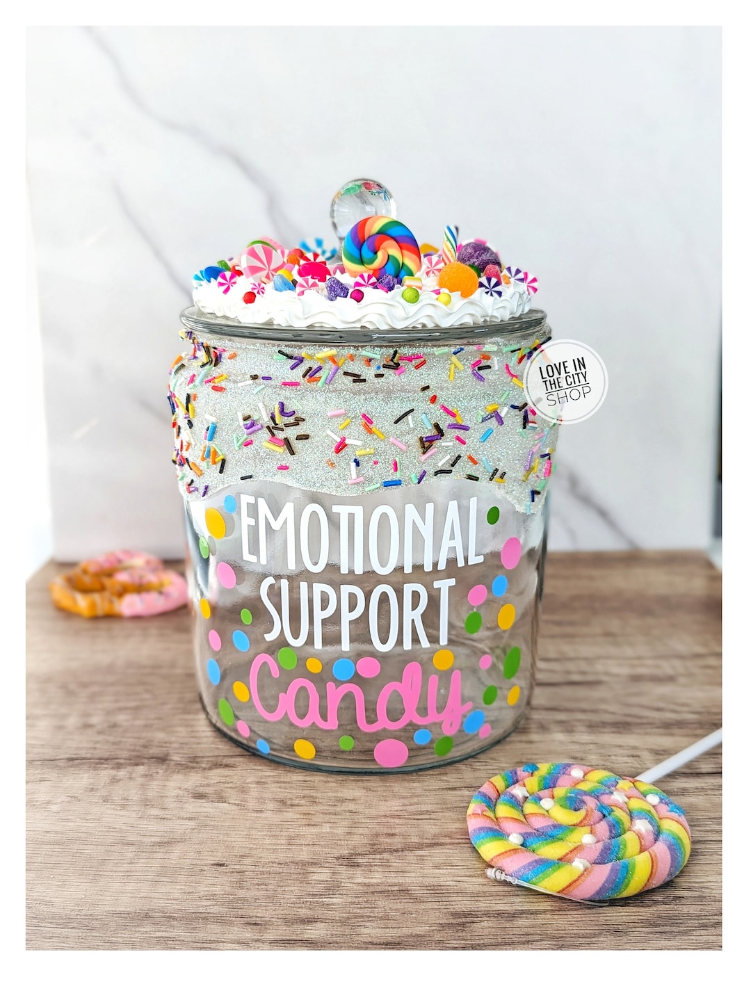Personalized Funny Glass Candy Jar for Emotional Support - Etsy