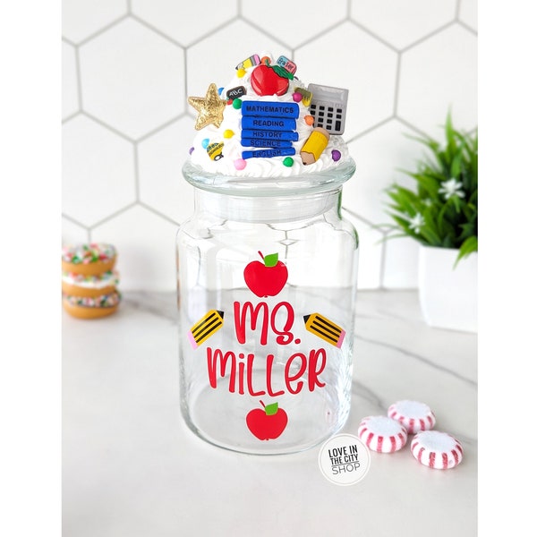 Glass Candy Jar - Etsy