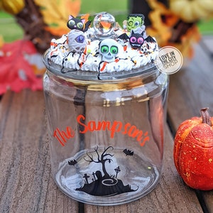 Personalized Halloween Zombie Theme Cookie Jar With Lid, Halloween ...