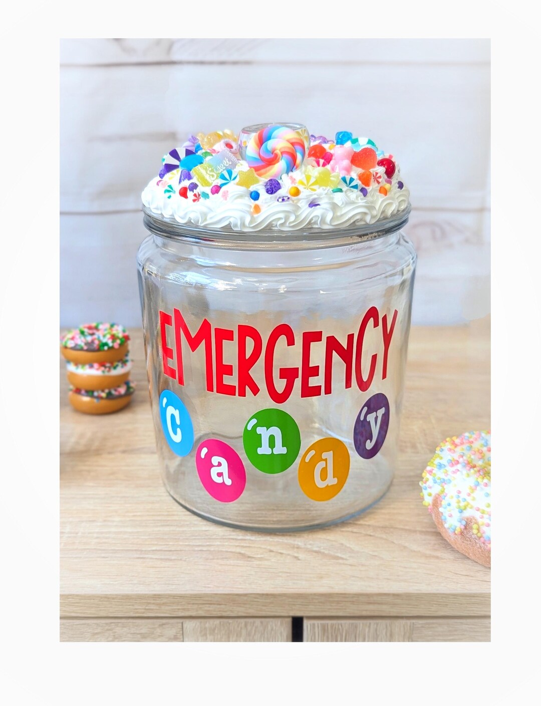 Funny Emergency Glass Candy Jar With Lid, Teacher Candy Birthday ...