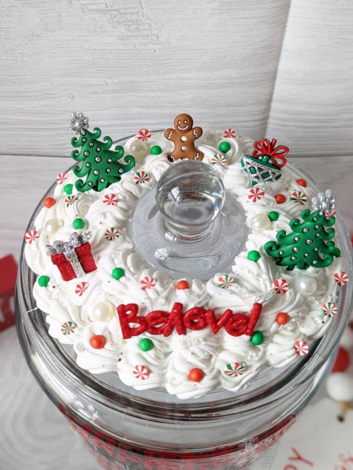 Christmas Cookie Jar, Holiday Cookie Jar, Gingerbread Cookie Jar, Fake ...
