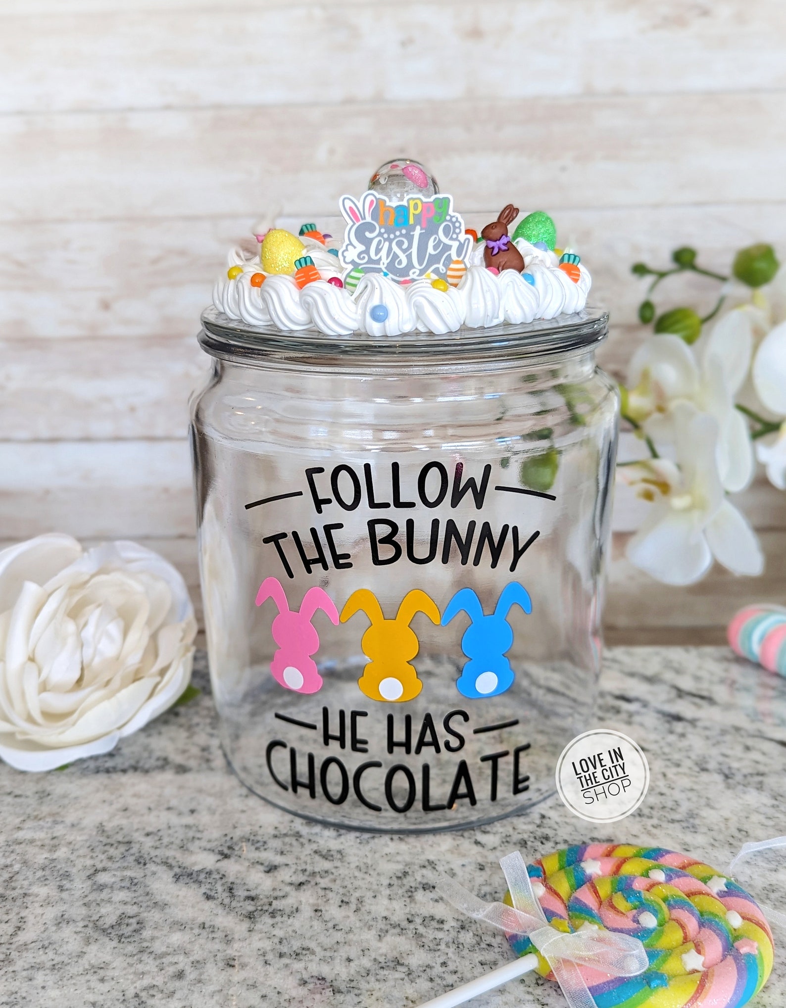 Easter Bunny Cookie Jar Easter Cookie Jar Easter Candy Jar - Etsy