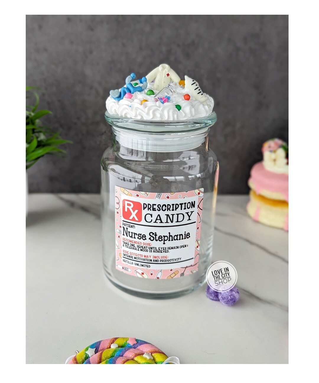 Nurse Candy Jar With Lid, Custom Candy Label Jar, Nurse Graduation Gift ...