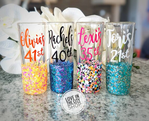 21st Birthday Shot Glass 30th Birthday Shot Glass 40th Shot Etsy