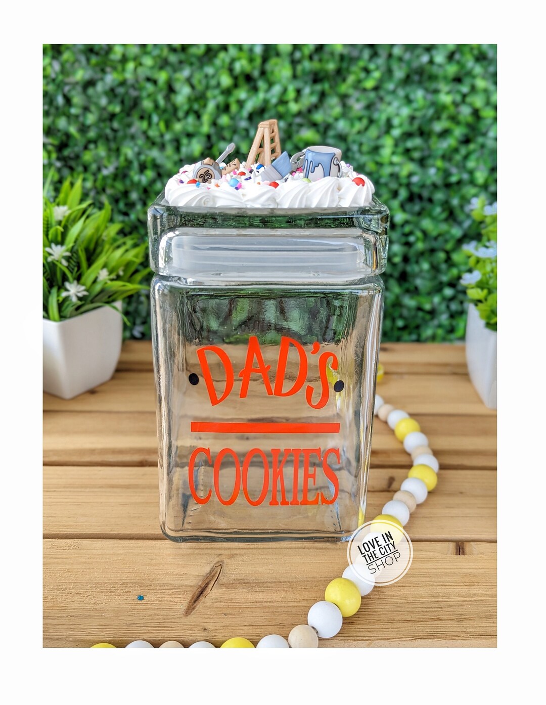 Personalized Dad Cookie Jar With Airtight Lid, Custom Grandpa Candy Jar ...