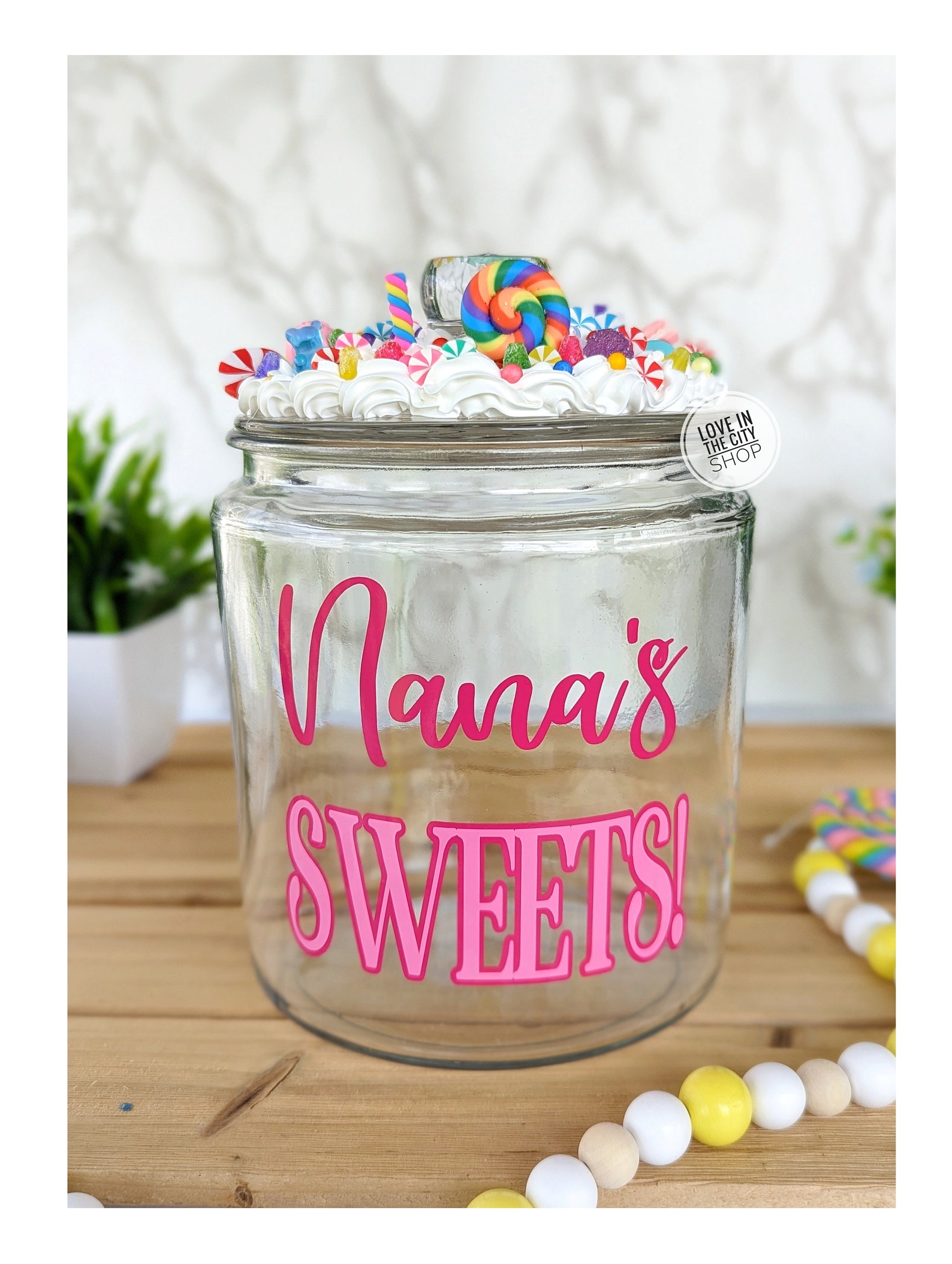 Grandma Candy Jar for Sweets, Nana Kitchen Cookie Container for ...