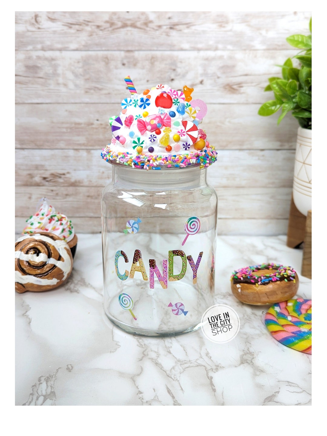 Custom Candy Jar, Fake Frosting, Personalized Candy Jar, Fake Frosting ...