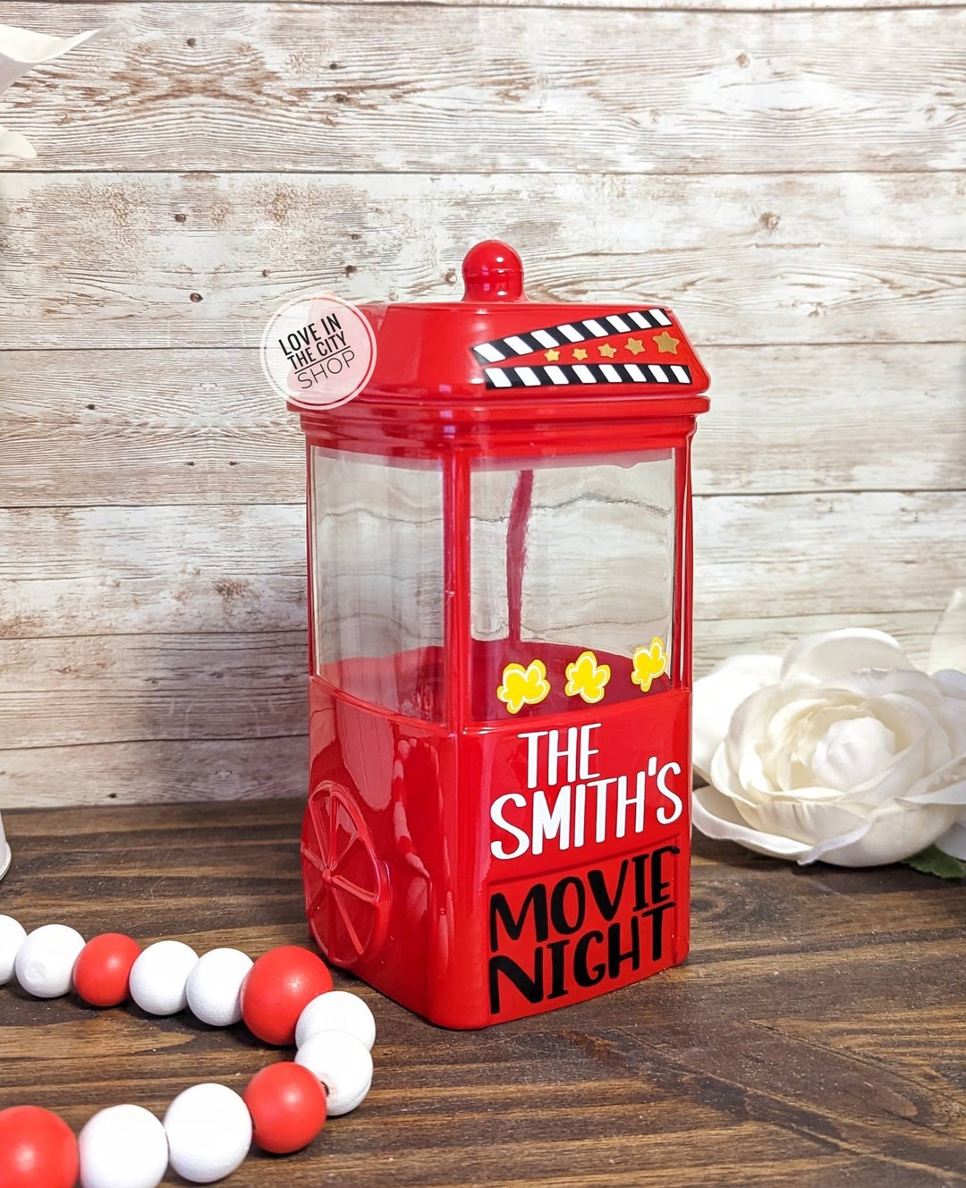 Snack Jar, Popcorn Jar, Popcorn Machine, Movie Theme Jar, Movie Theme ...