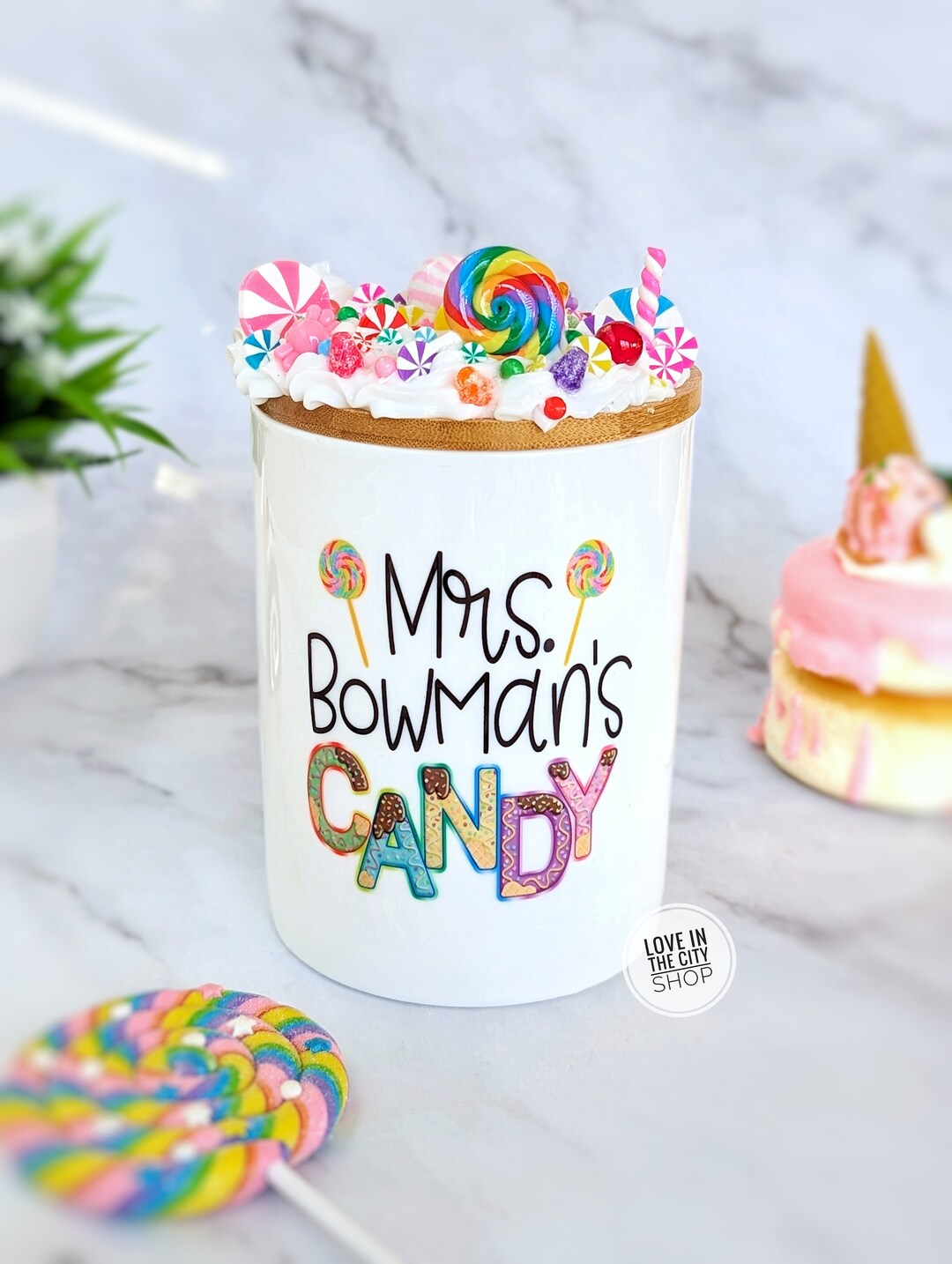 Custom Funny Candy Jar, Motivational Gift, Custom Ceramic Office Candy ...