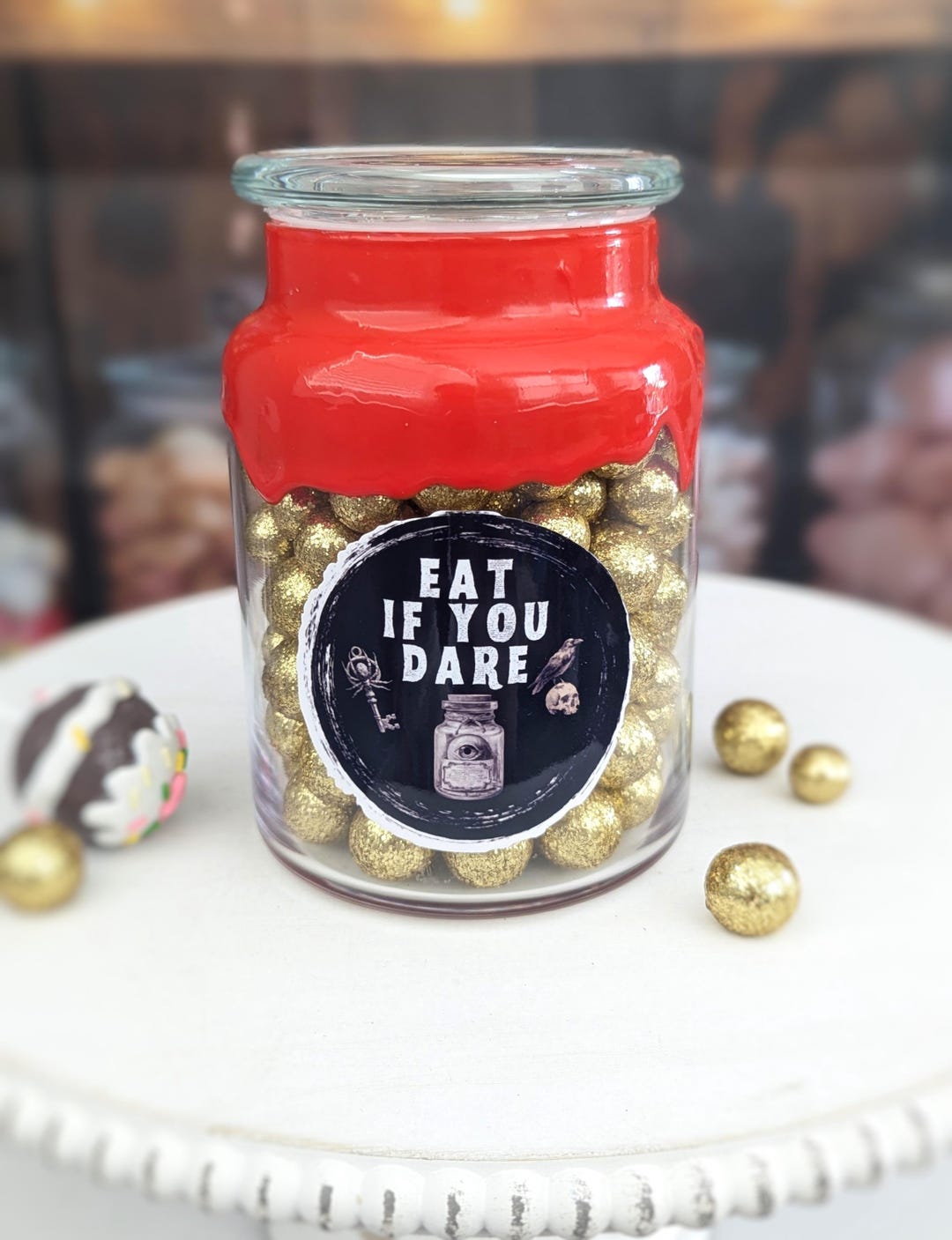 Halloween Candy Jar With Airtight Lid, Spooky Theme Snack Jar, Horror ...