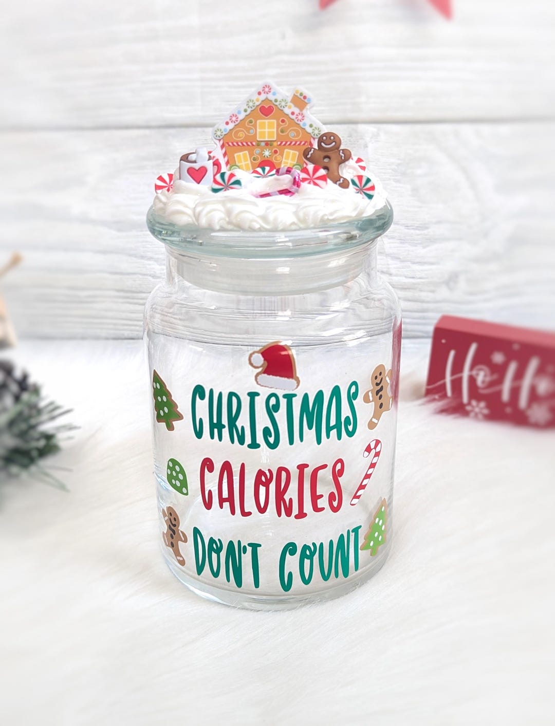 Christmas Candy Jar, Holiday Candies, Holiday Candy Jar, Desk Candy Jar ...