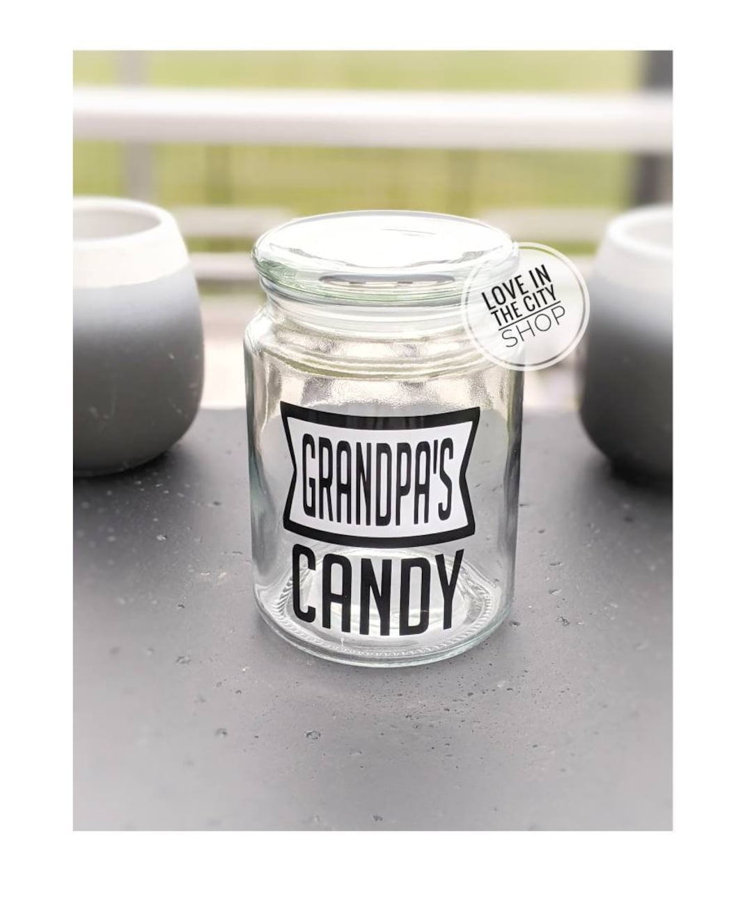 Personalized Glass Grandpa Candy Jar, Jar for Snacks, Pantry Storage ...