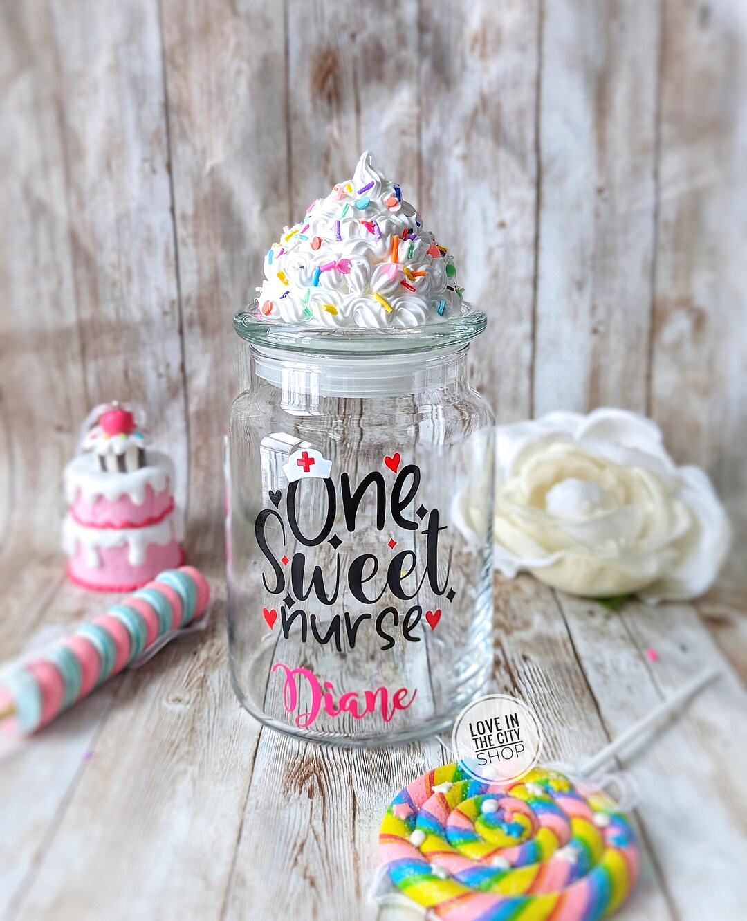 Personalized Pediatric Nurse Glass Candy Jar, NICU Work Station Sweets ...