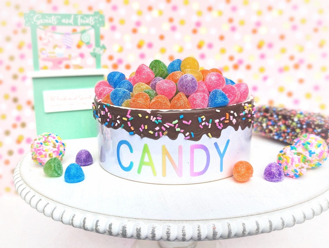 Custom Ceramic Candy Bowl With Fake Chocolate Drip, Office Break Room ...