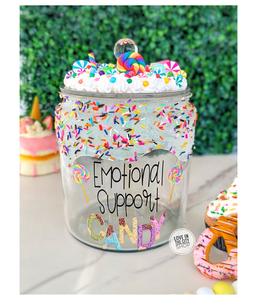 Personalized Funny Glass Candy Jar for Emotional Support, Custom Office ...