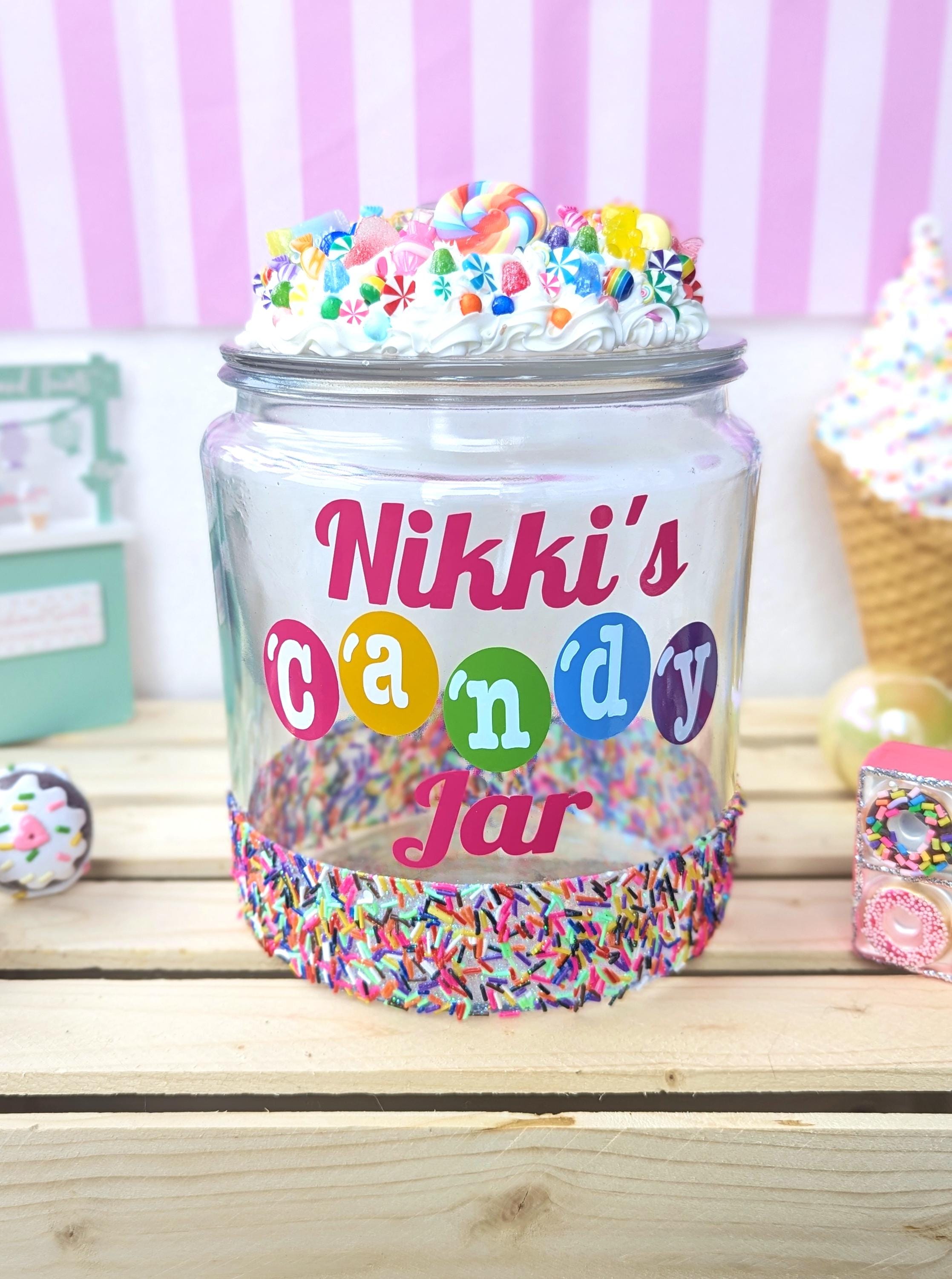 Personalized Candy Jar With Sprinkles | Custom Name Candy Dish ...