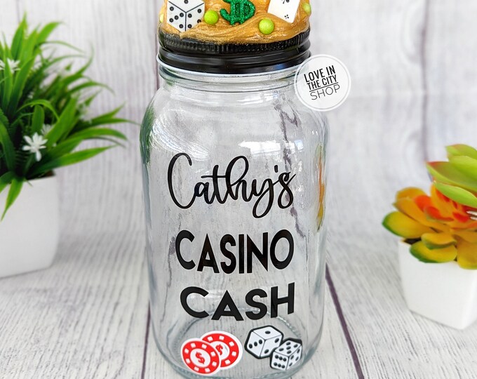 Casino Cash Decal, Casino Saving Jar Decal, Casino Gifts, Gift for ...