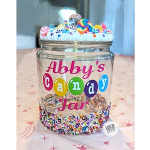 Personalized Glass Candy Jar, Office Candy Jar, Candy Bowl, Glass ...