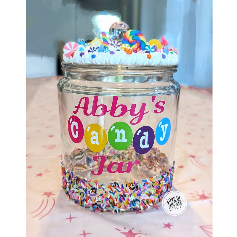 Glass Candy Jar - Etsy