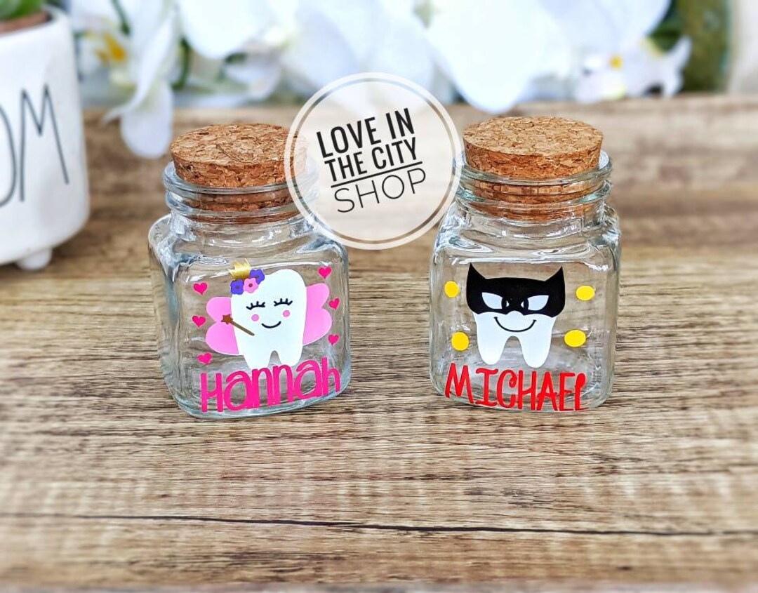 Tooth Fairy Jar, Custom Tooth Jar, Baby Tooth Storage, Baby Keepsake ...