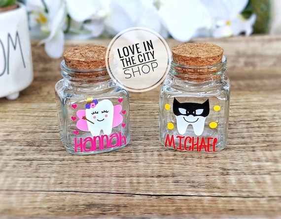 Tooth Fairy Jar Custom Tooth Jar Baby Tooth Storage Baby - Etsy