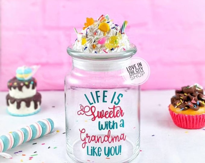 Mom Candy Jar, Nana Candy Jar, Custom Candy Jar, Personalized Candy Jar ...