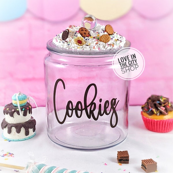 Glass Cookie Jar - Etsy