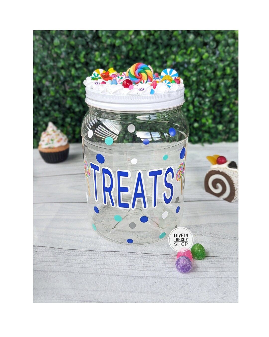Personalized Plastic Candy Jar for Chocolate and Sweets, Custom Office ...