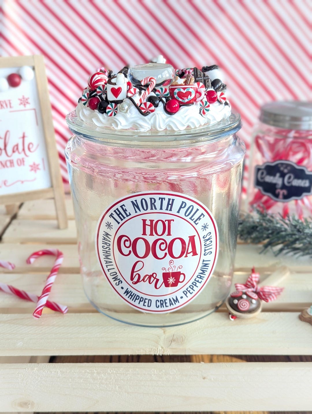 Christmas Hot Cocoa Jar for a Hot Cocoa Bar, Hot Cocoa Bomb Container ...