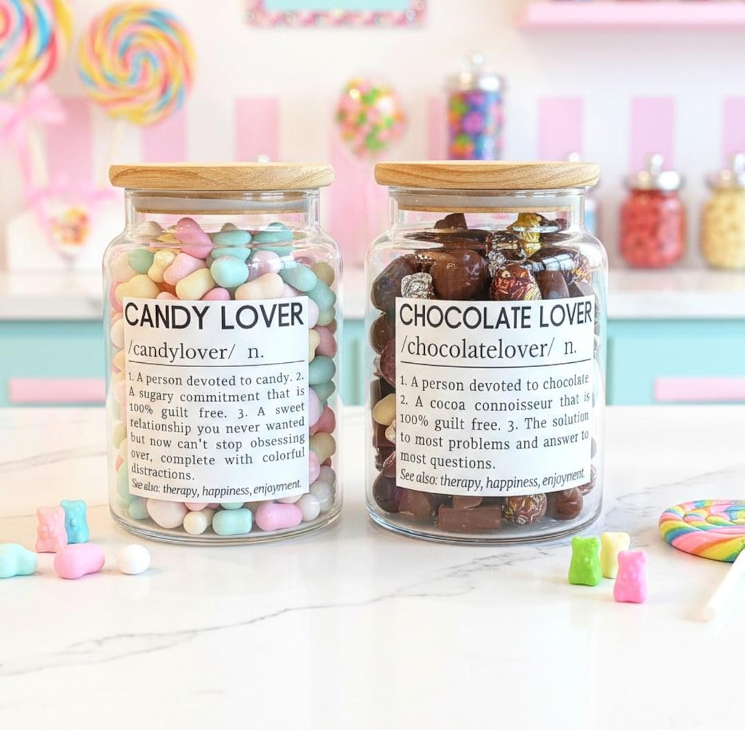 Dictionary Definition Candy Jar | Minimalist Glass Sweet Canister ...