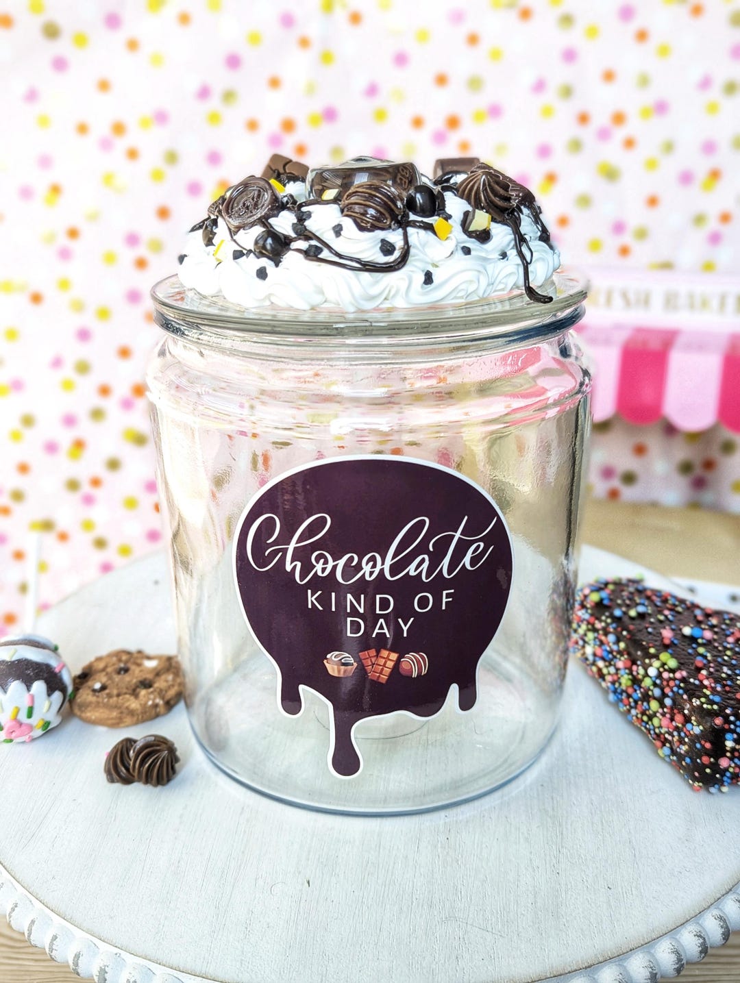 Custom Chocolate Candy Jar With Lid, Gourmet Chocolate for Dessert ...