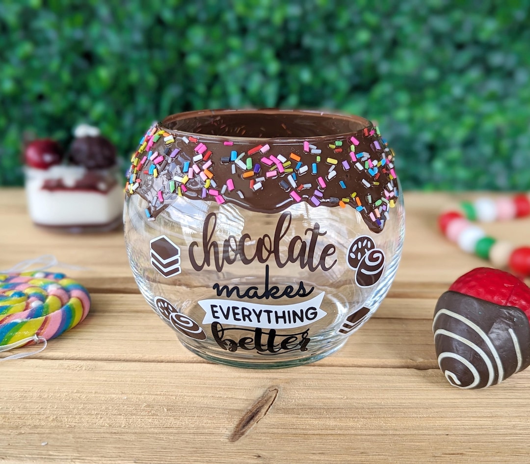 Personalized Glass Chocolate Candy Bowl, Chocolates for Desk, Boss ...