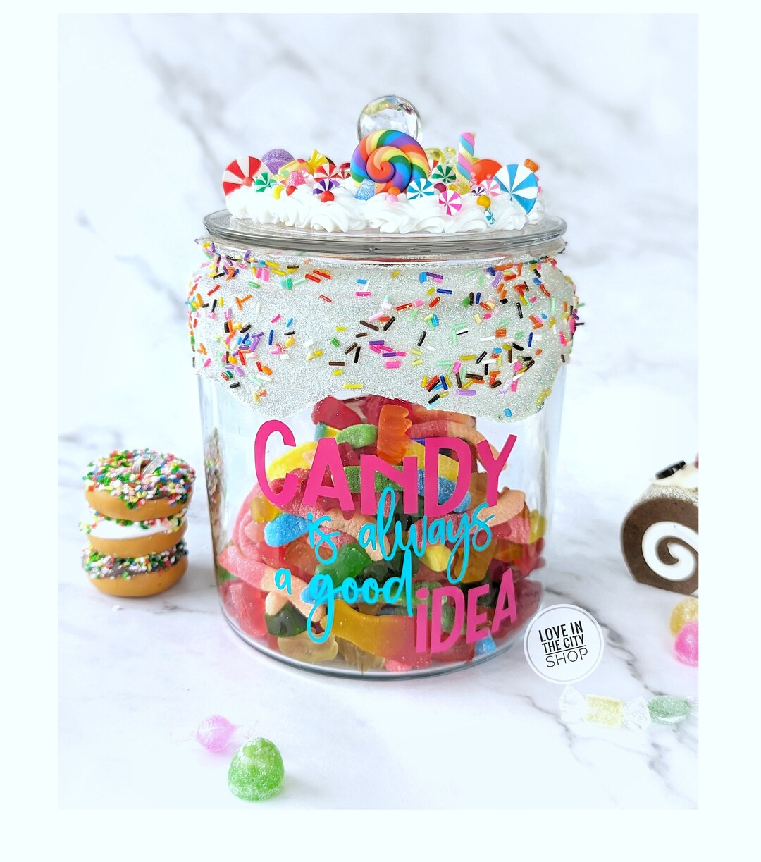 Personalized Funny Glass Candy Jar for Emotional Support, Custom Office ...
