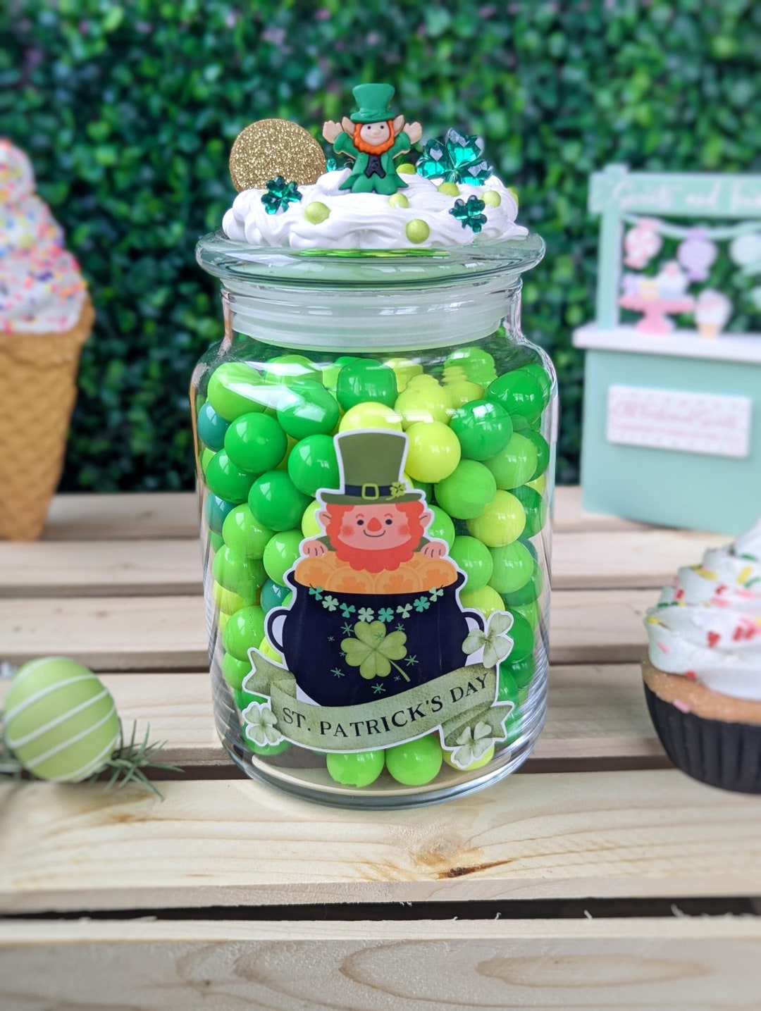 St. Patrick's Day Candy Jar With Pot of Gold Decoration, Irish Party ...