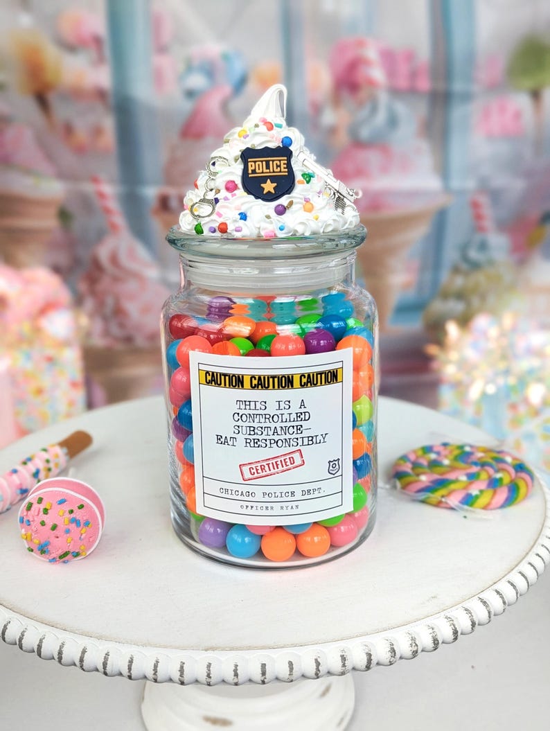 Personalized Police Officer Candy Jar, Detective Retirement Gift, Funny ...