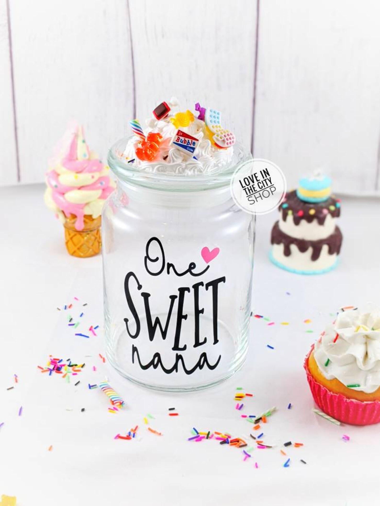 Custom Candy Jar Personalized Candy Jar Faux Frosting - Etsy