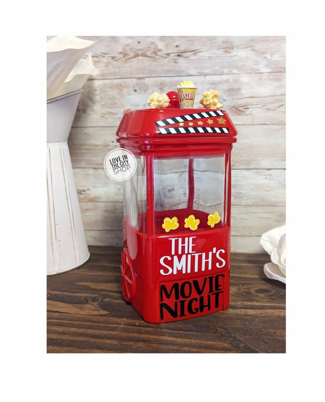 Snack Jar, Popcorn Jar, Popcorn Machine, Movie Theme Jar, Movie Theme ...