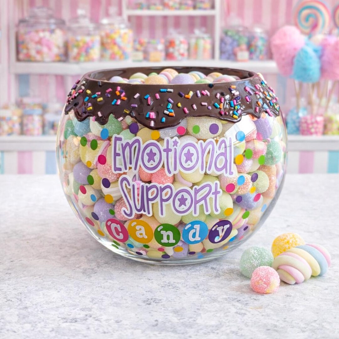 Personalized Glass Chocolate Candy Bowl, Coworker Emotional Support ...